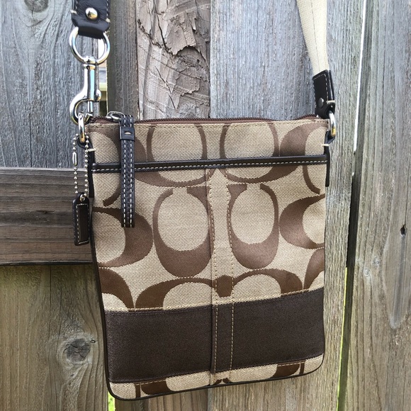 Coach | Bags | Coach Signature Stripe Swingpack Crossbody Bag | Poshmark